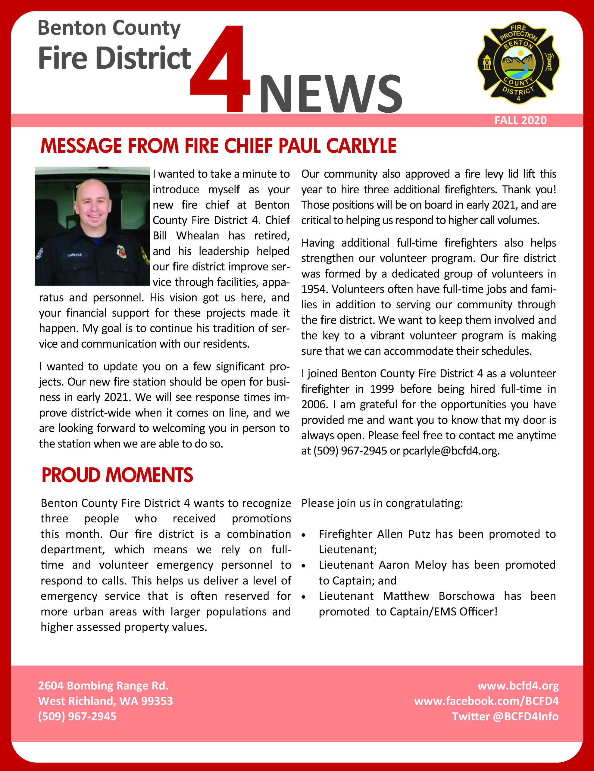 Newsletter – Fall 2020 – Benton County Fire District 4